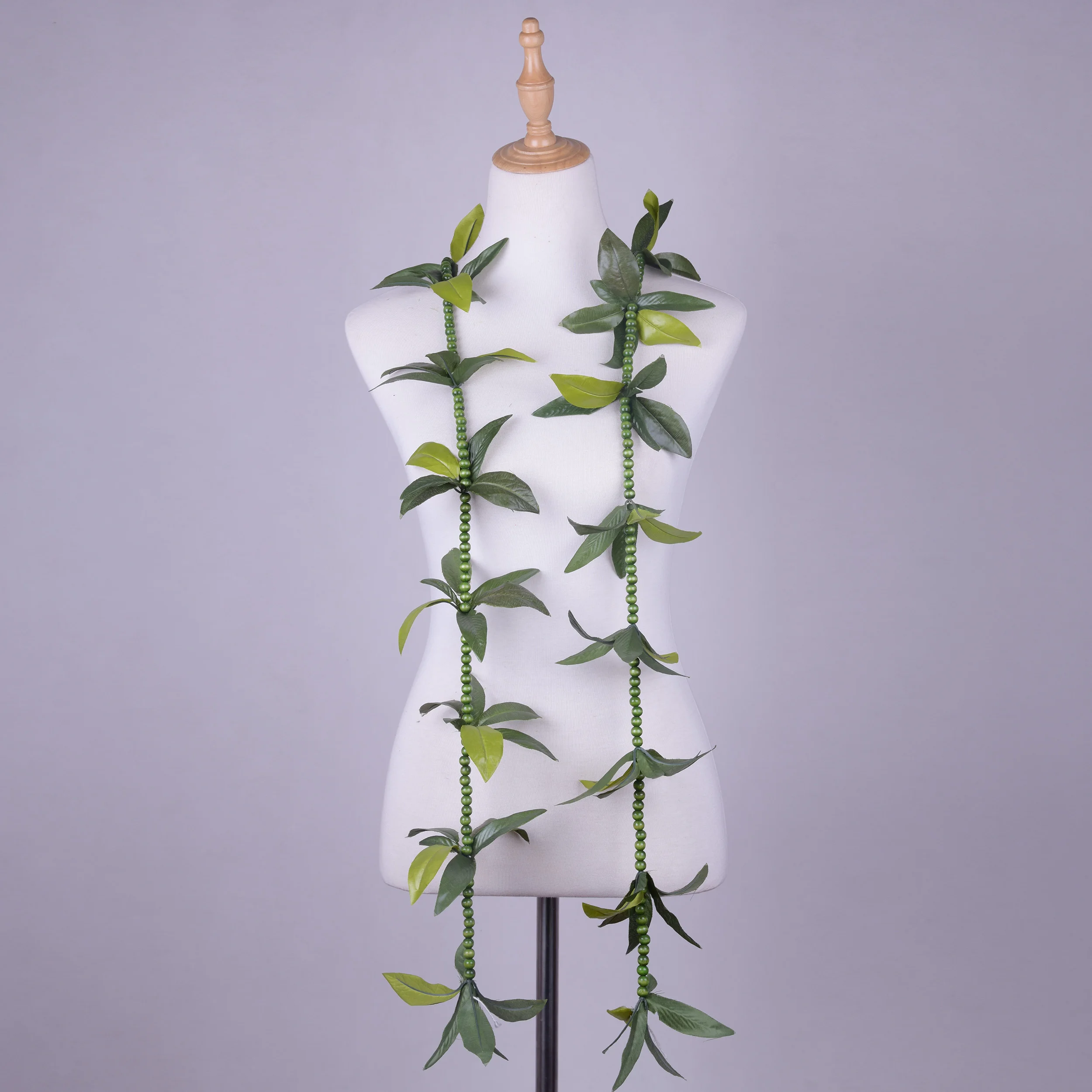180CM-Hawaiian-Mokihana-Lei-Wood-Beads-with-Artificial-Maile-Leaf-Hula ...