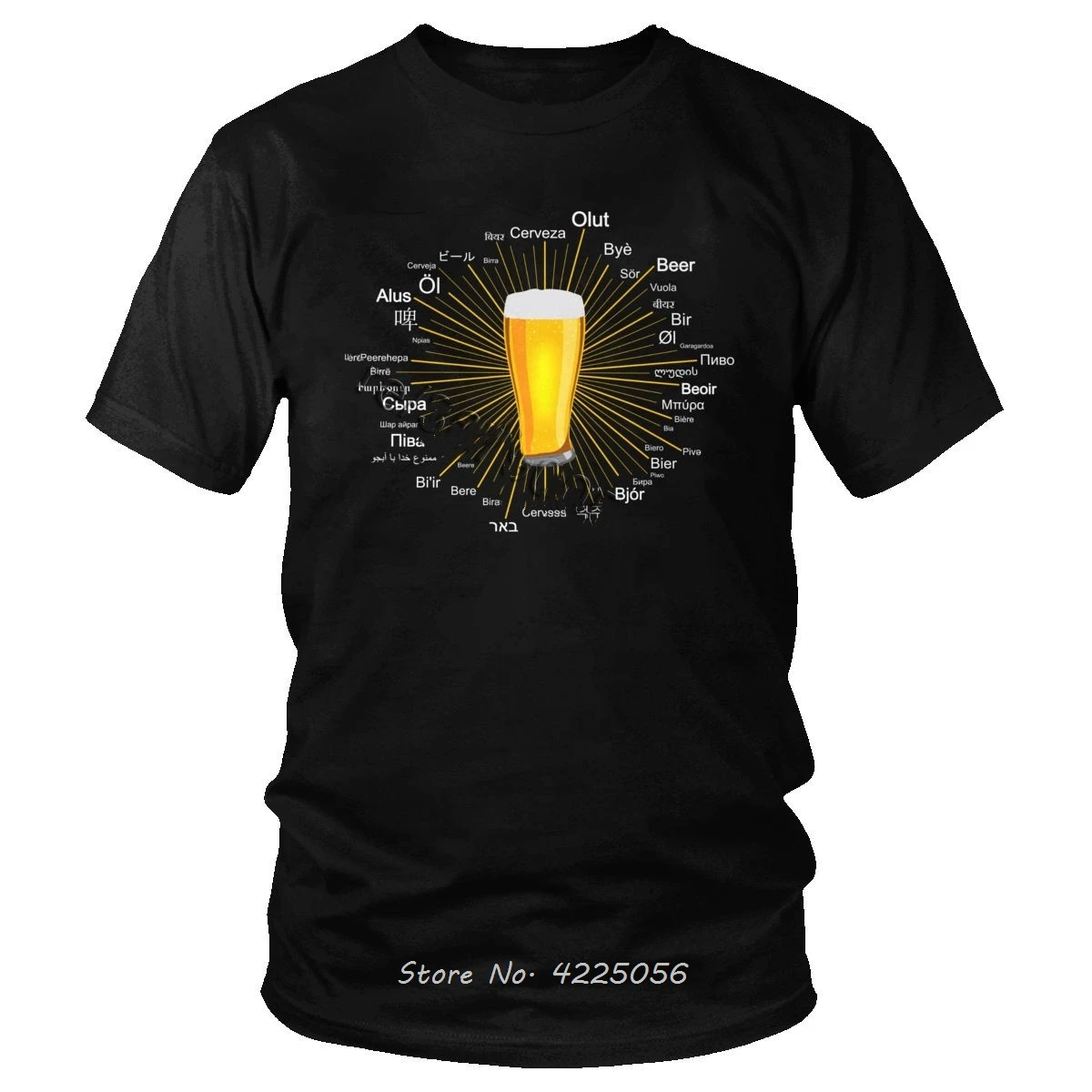 Urban Fashion T-shirt Men Word Beer In 45 Different Languages Tee ...