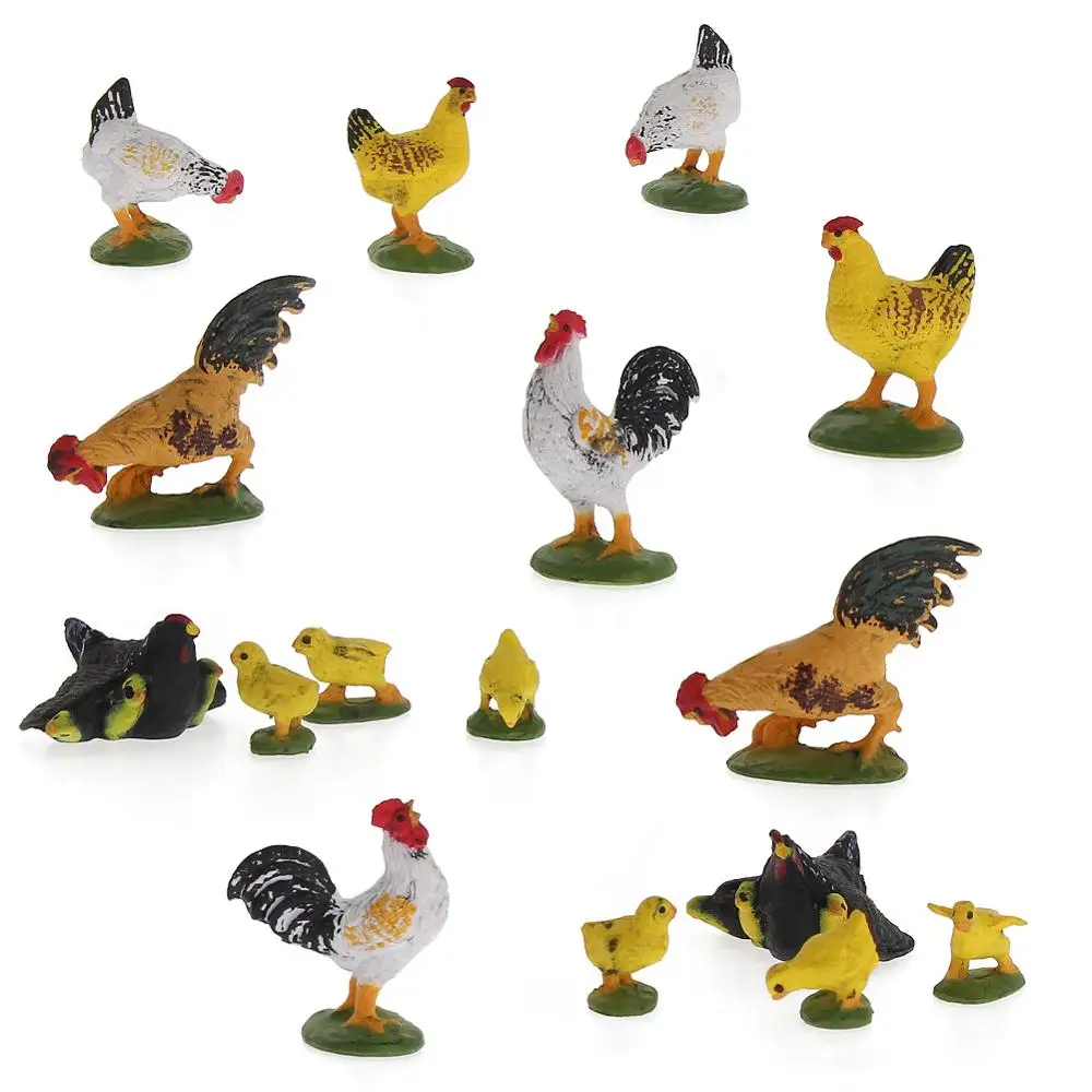 Modelo-pintado-de-pollito-de-gallo-y-gallina-de-PVC-O-escala-1-43 ...