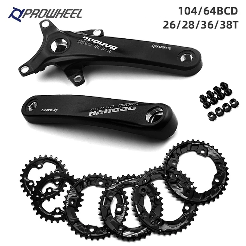 PROWHEEL-MTB-Crankset-104BCD-64BCD-Double-Speed-Crankset-26T-28T-36T ...
