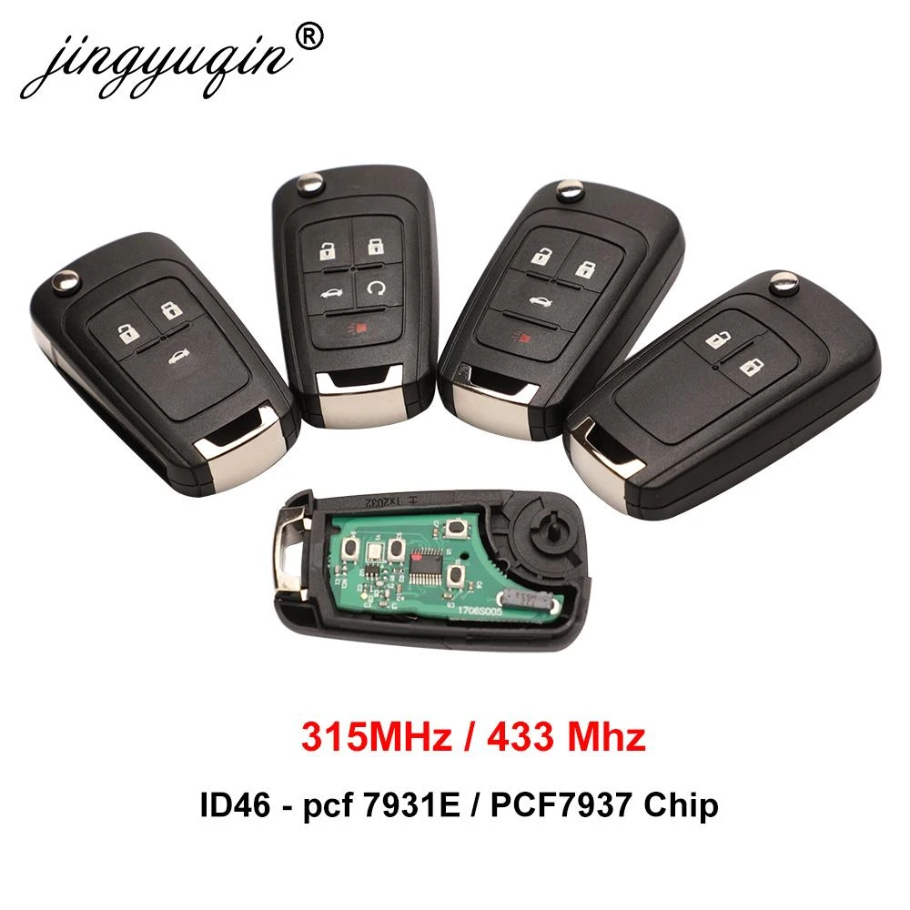 jingyuqin 315/433Mhz ID46 PCF7931E /7937 Car Remote Key for Chevrolet ...