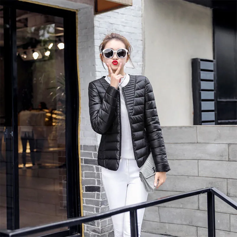 Новинка зимний женский короткий светильник пуховик женское тонкое хлопковое пальто пуховик