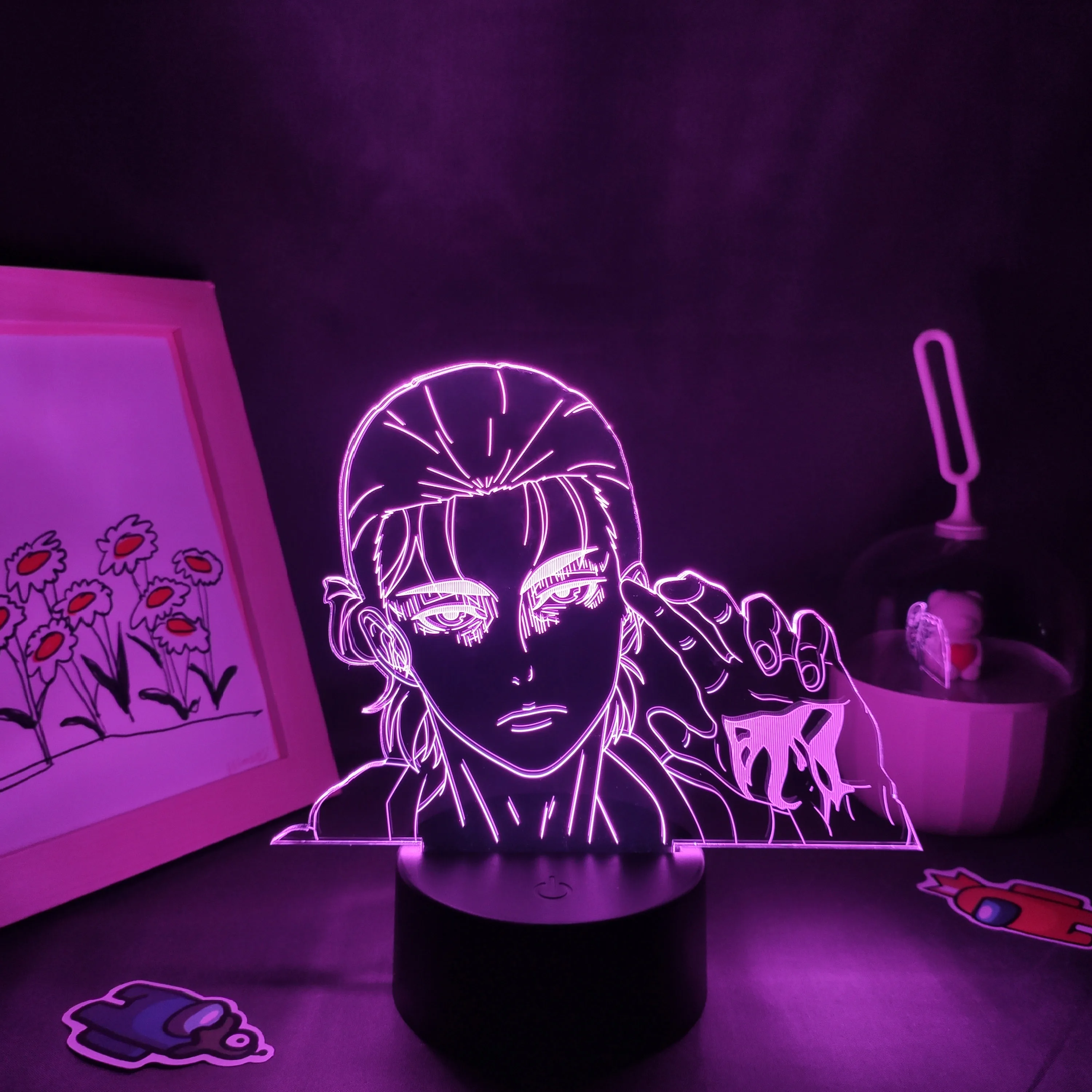 Attack On Titan 4 Anime Figure Eren Yeager Jaeger Led Night Light Manga ...