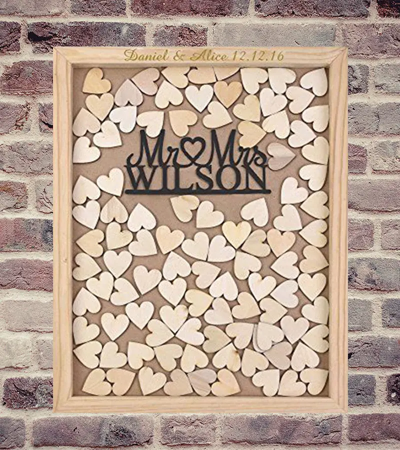 Personalised Rusti Hearts Wedding Drop Top Box Alternative Hen Night ...