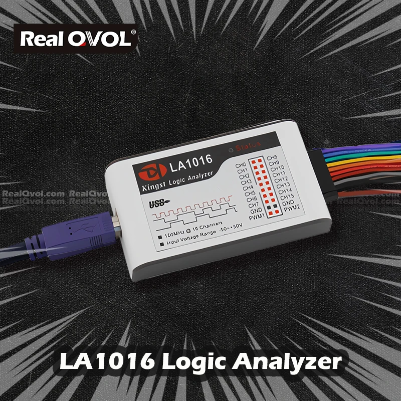 Realqvol La1016 Usb 로직 애널라이저 100m 최대 샘플 속도 16 채널 10b 샘플 Mcu Fpga 디버그