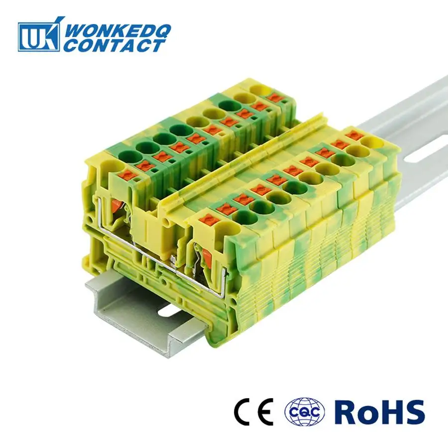 5Pcs PT4 PE Push in Terra Feed Through Protective Earth Strip Plug Fio ...