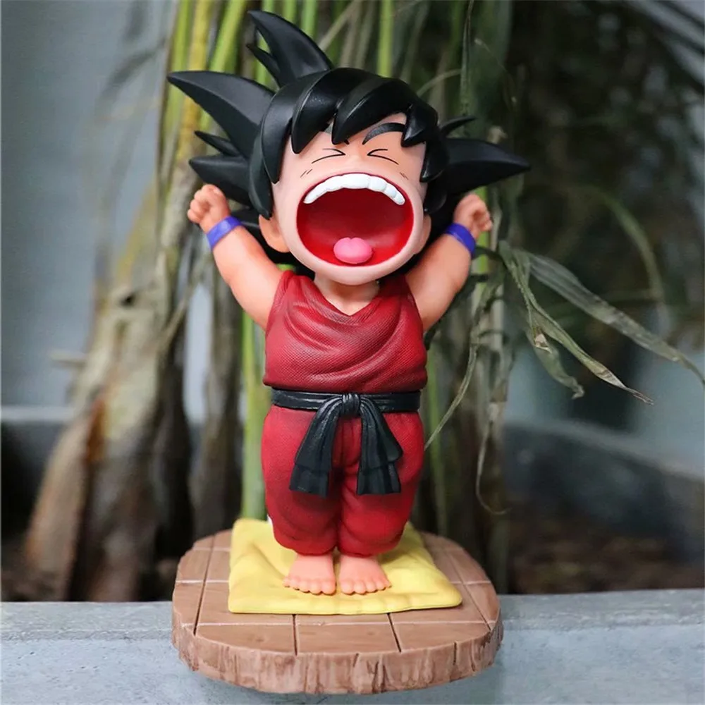 Dragon Ball Z Son Goku Cute Toys Anime Figures PVC Morning Yawn Model ...