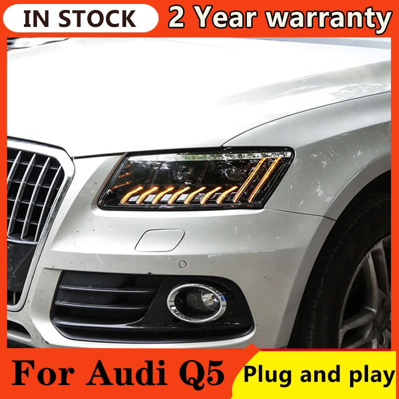 Car Lights for Audi Q5 Q5L LED Headlight 2008-2018 Q5 Head Lamp running lamp dynamic turn signal ...