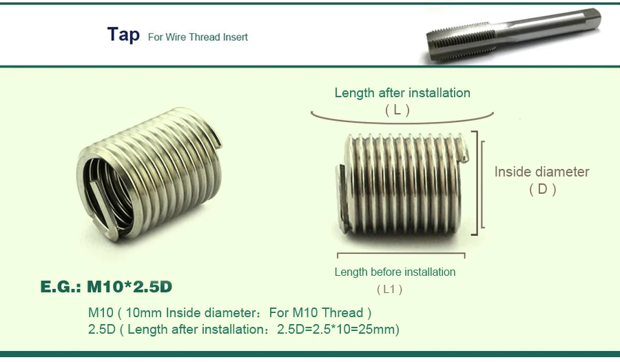 Insertos de rosca M30, inserto de rosca de cable sus304, herramientas ...