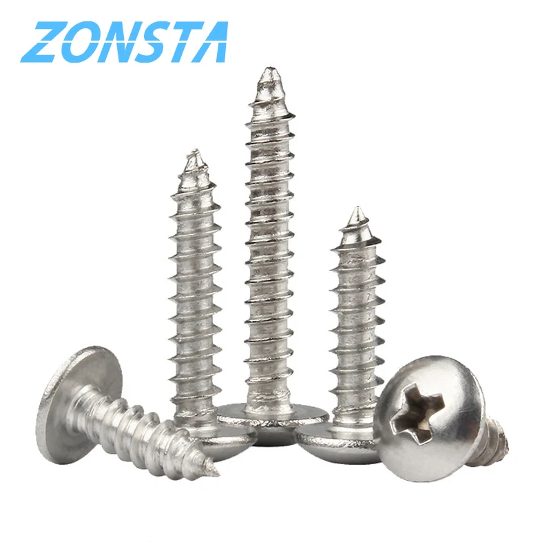 50//20/10pcs Cross Recessed Truss Head Self tapping Screw M3 M4 M5 M6 Stainless Steel Phillips ...