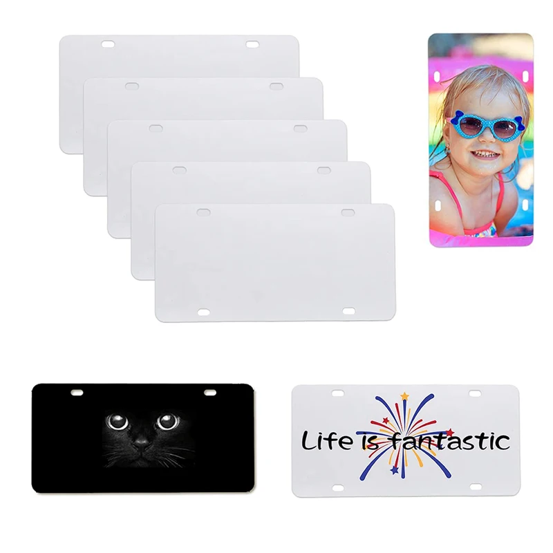 5Pcs Sublimation Blanks Car License Plate Aluminum Metal Automotive ...