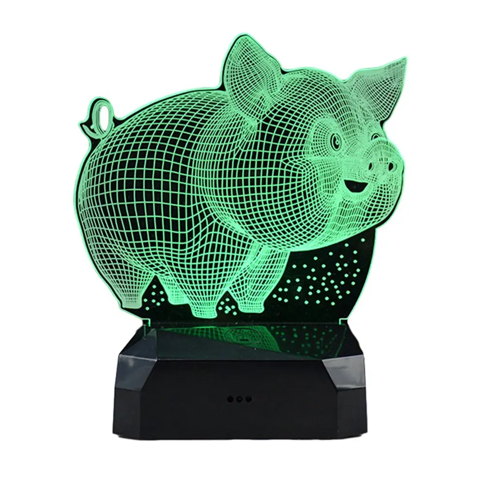 รีโมทคอนโทรลLedน่ารักPig Night Light 7สีและฟังก์ชั่นจับเวลาหมูสมาร์ท ...