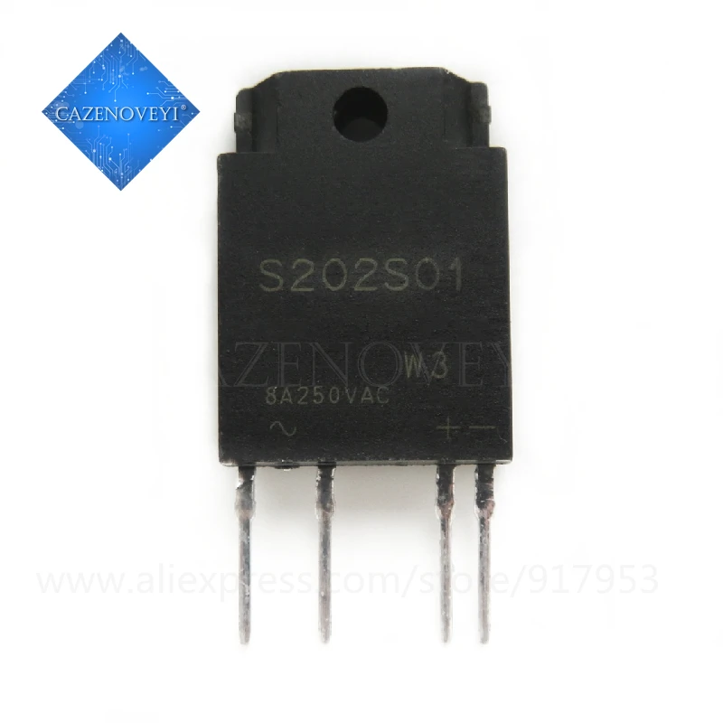 1pcs/lot S202s01f S202s01 Relay Ssr 240vac 8a Triac 4-sip Solid State ...