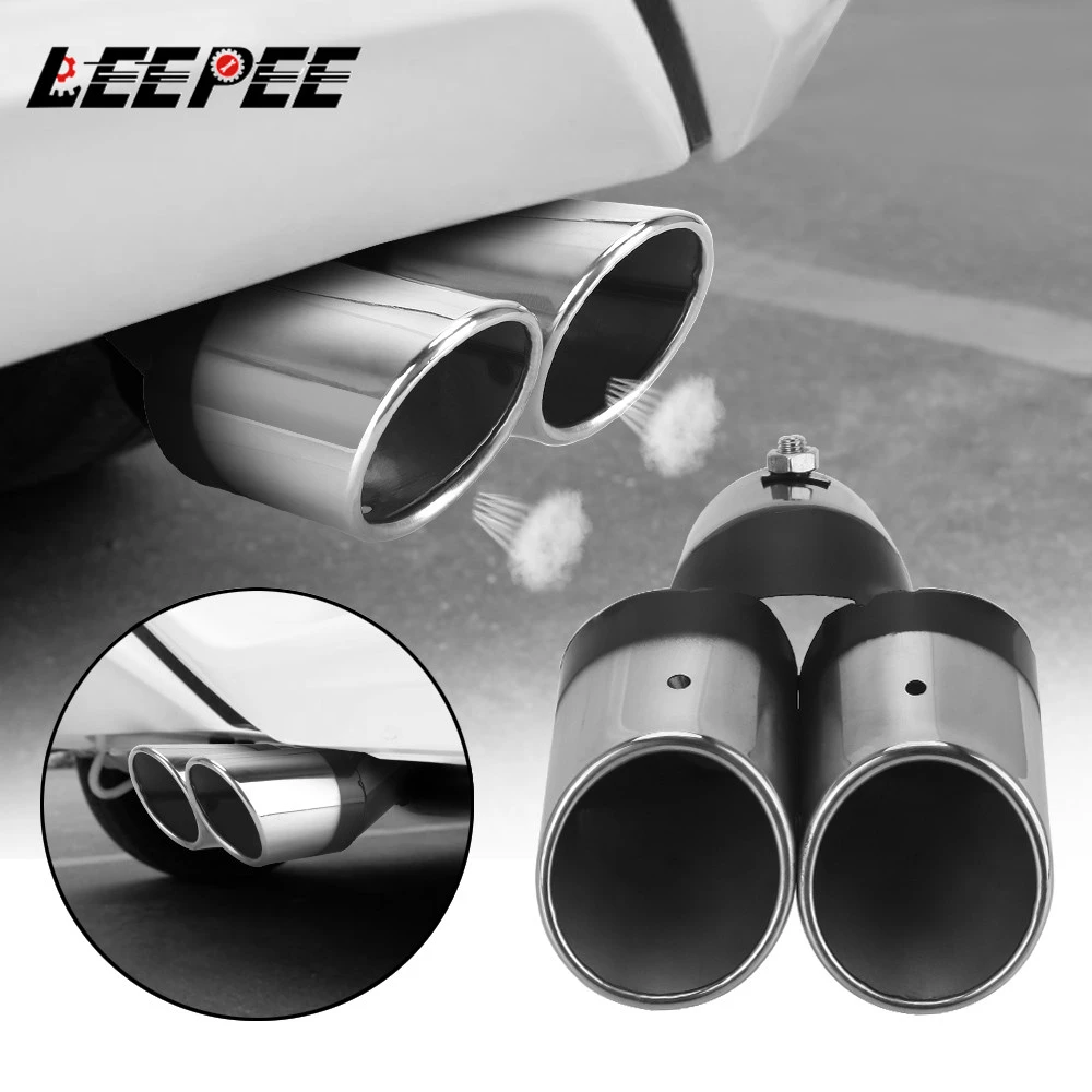 Car Decoration Chrome Tail Pipe Car Styling Universal Car Exhaust Trim ...