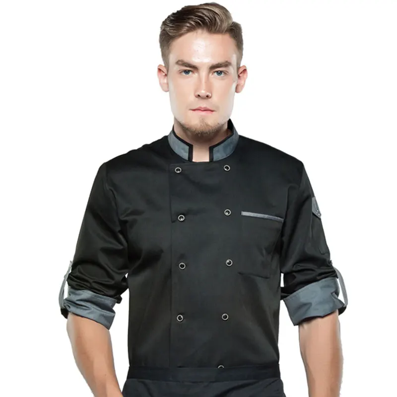 Chef Jacket Long Adjustable Sleeve Men Women Unisex Cook Coat ...