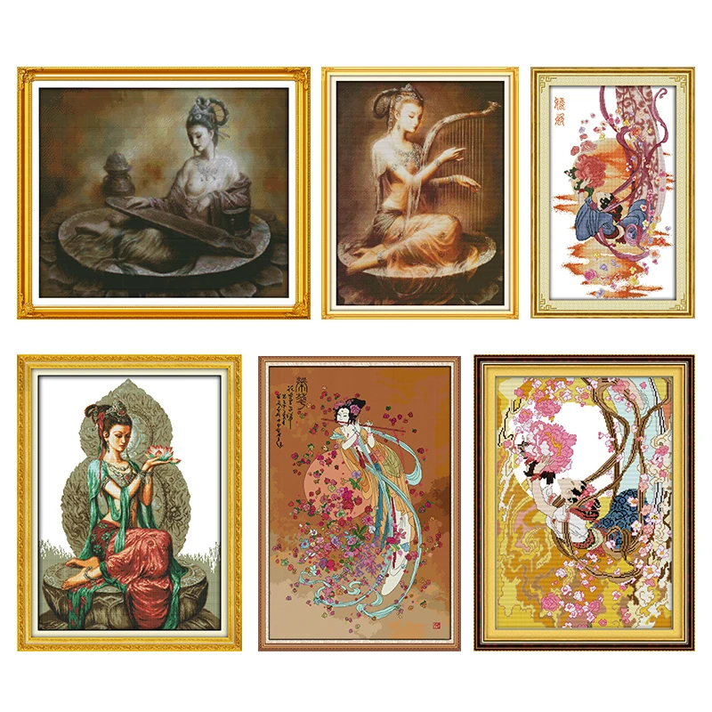 Joy-Sunday-Cross-Stitch-Kits-Stamped-Flying-Dunhuang-Patterns-11CT-14CT ...