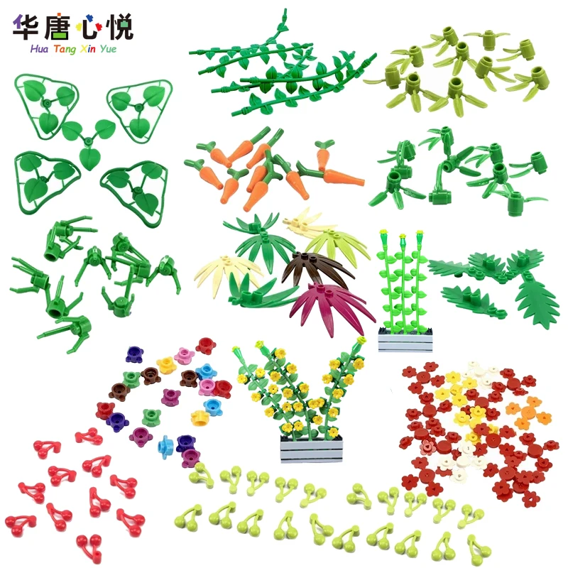 Locking Blocks MOC Parts Plant Tree Leaf Flower DIY Building Blocks ...