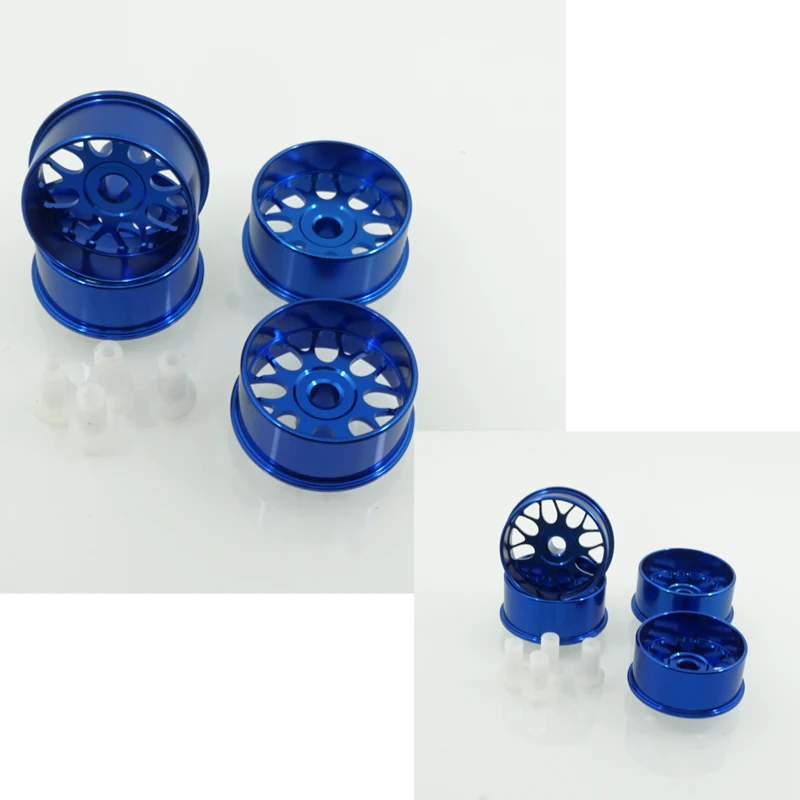 self made mini 4wd parts matel wheels (8Y) large size blue 1set cheap ...