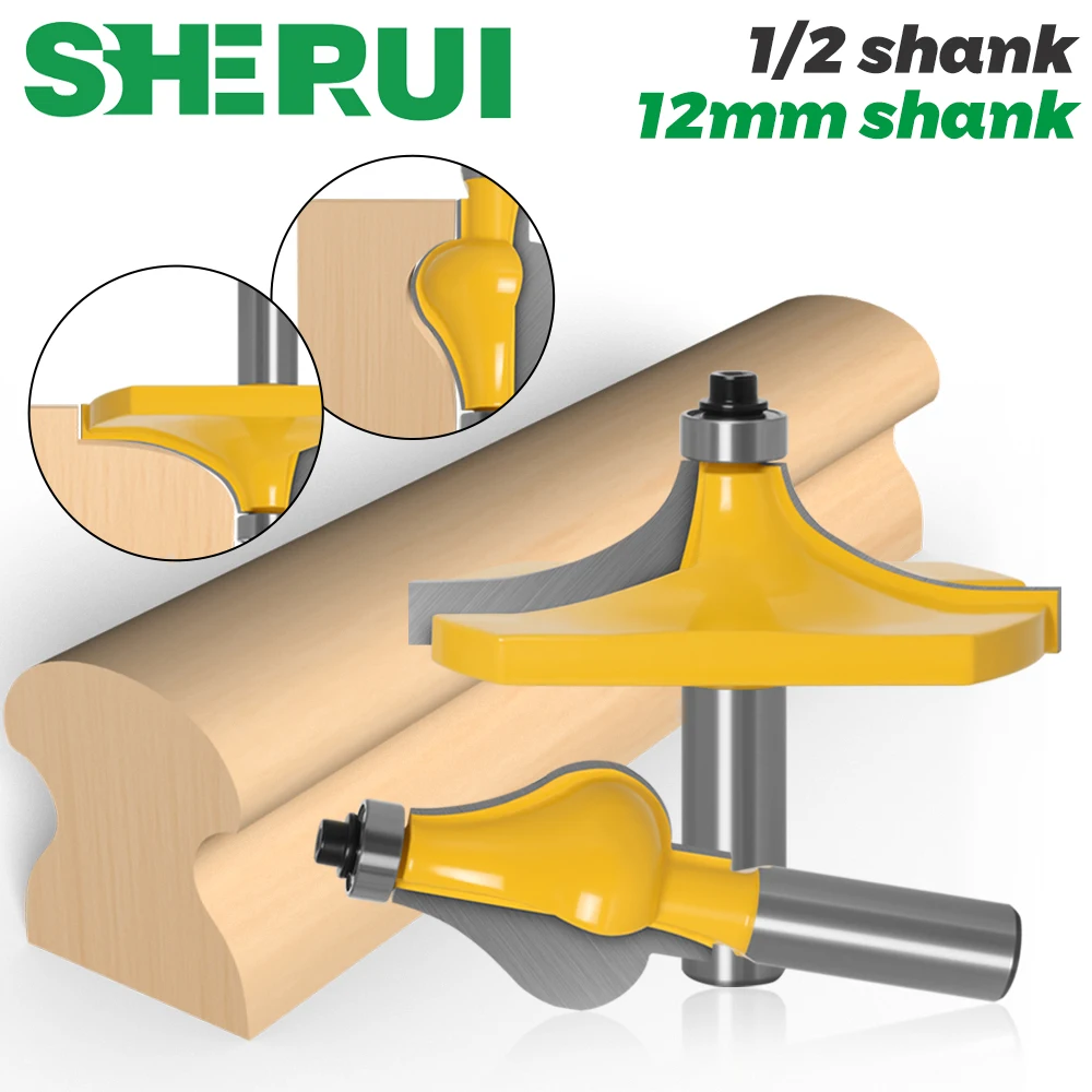 2PC-12mm-Shank-Thumbnail-Beaded-2-Bit-Handrail-Router-Bit-Set-Line ...