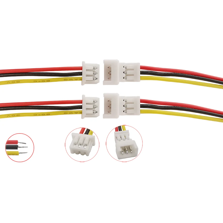 20 Pair Micro JST 1.25 3 Pin Male and Female Connector plug with Wires ...