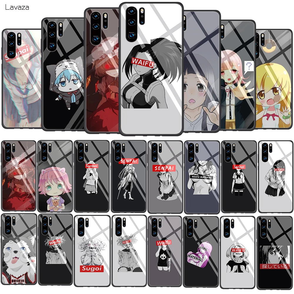 Lavaza Sugoi Senpai Anime Waifu Tempered Glass Soft Case for Huawei ...