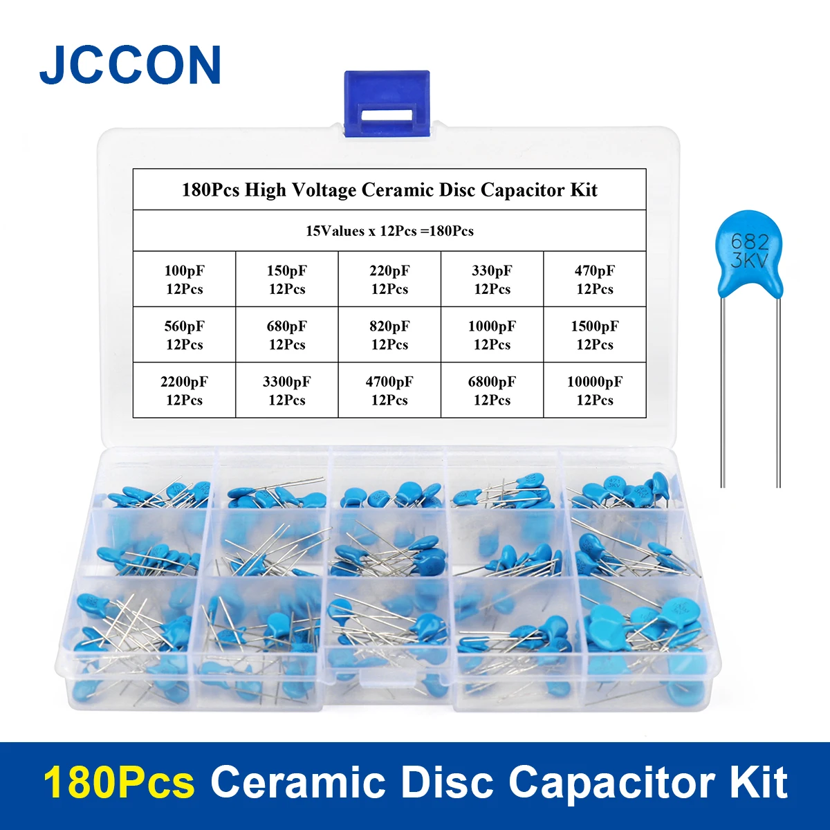 180Pcs-High-Voltage-Ceramic-Disc-Capacitor-15Values-x-12Pcs-100PF ...