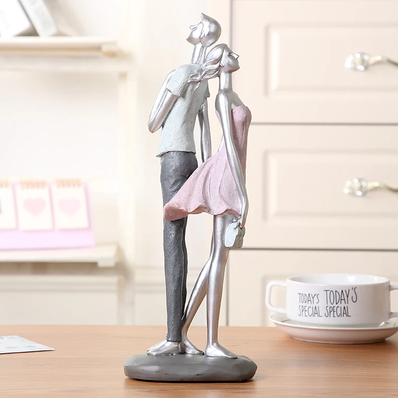 Romantic-Lovers-Sculpture-Abstract-Resin-Couple-Date-Statue-Hand-in ...