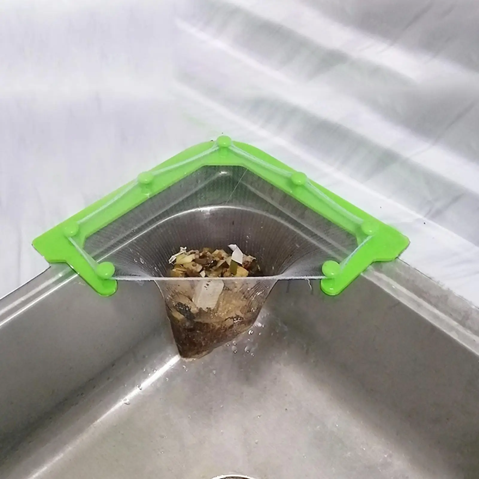 Corner Sink Garbage Filter Self-standing Drain Storage Bag Triangle ...