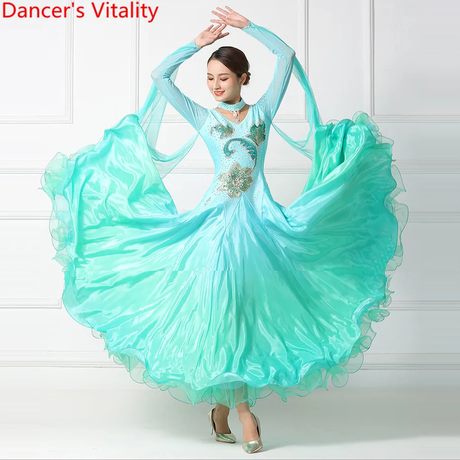 National Standard Dance Competition Outfits Women Embroidered Diamond ...