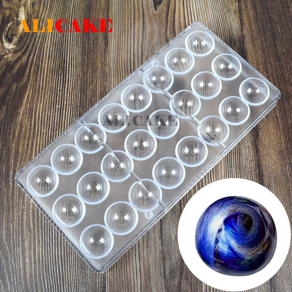 Polycarbonate Chocolate Molds 30mm Half Ball Plastic Sphere Chocolate ...