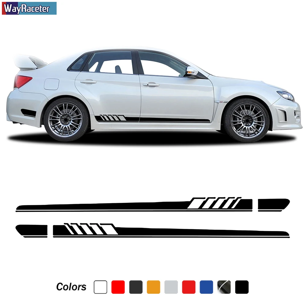 2-Pcs-Car-Door-Side-Stripes-Skirt-Sticker-Sport-Body-Vinyl-Decal-For ...