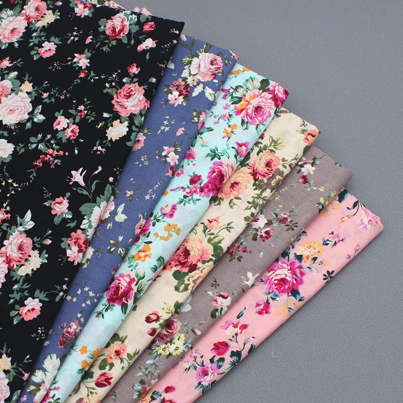 Rose-Flower-Cotton-Poplin-Muslin-Fabric-For-Sewing-Headscarf-Cloth ...