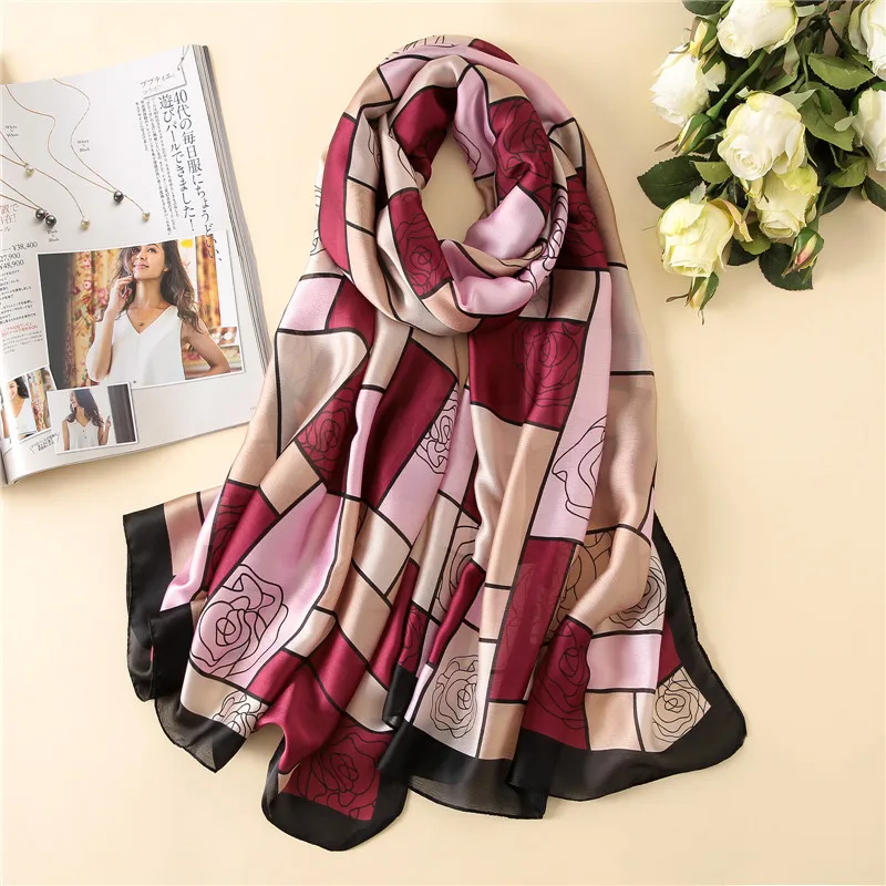 2018 marca de luxo mulheres cachecol de seda verão cachecóis xales ...