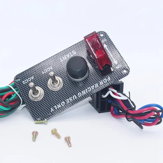 Car Modification Ignition Switch Panel Carbon Fiber Racing Car Engine ...