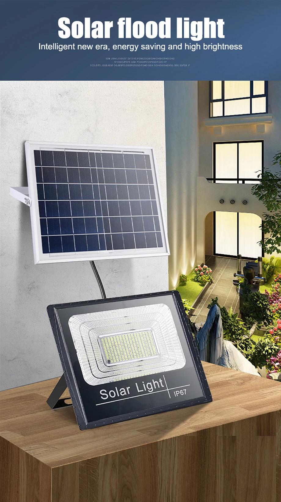 Solar LED Street Light Projection Range Far Remote Control Highlight ...