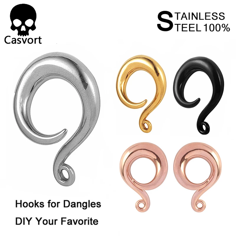 Casvort-2-PCS-new-jewelry-all-stainless-steel-ear-piercing-plug-fashion ...