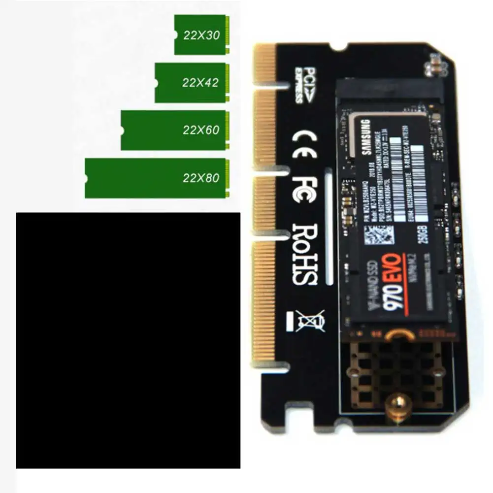 컴퓨터 확장 카드 어댑터 Led 인터페이스 M.2 NVMe SSD NGFF-PCIE 3.0 X16 하드 드라이브 어댑터 컴퓨터 ...