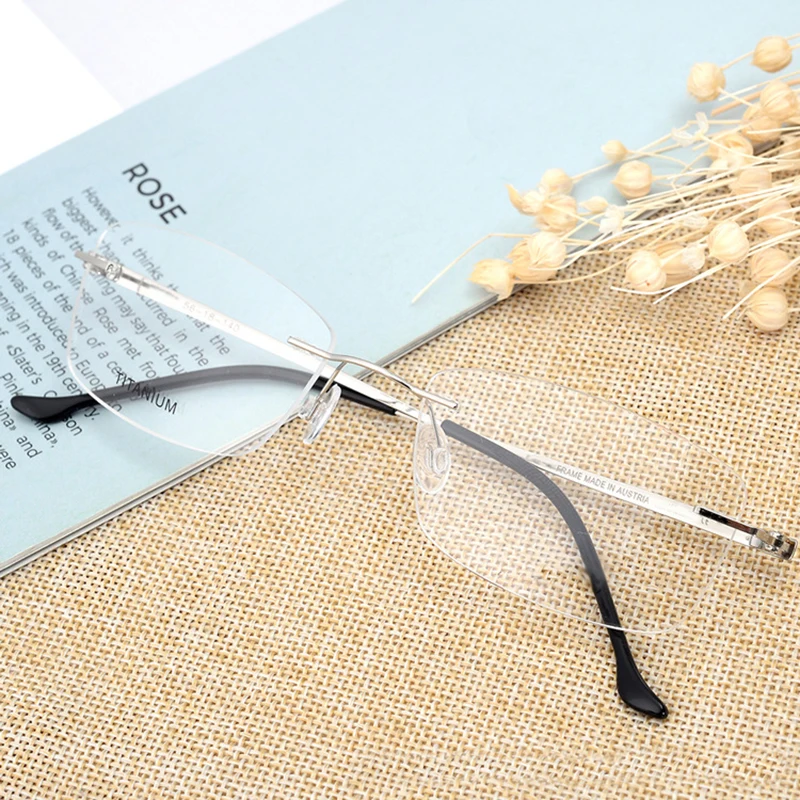Rimless-Men-Eyeglasses-Frame-Fashion-Brand-Designer-Myopia-Alloy-Leg ...