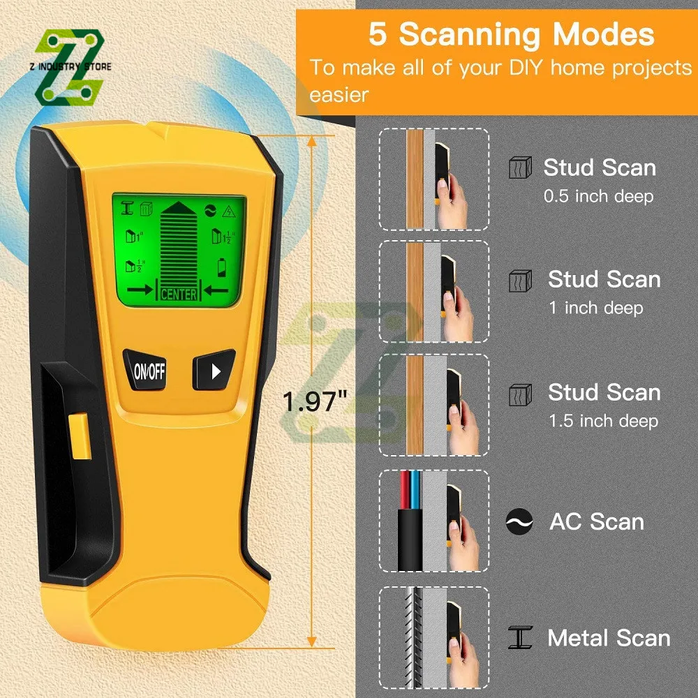 Metal-Detector-Find-Metal-Wood-Studs-AC-Voltage-Live-Wire-Detector-Wall ...