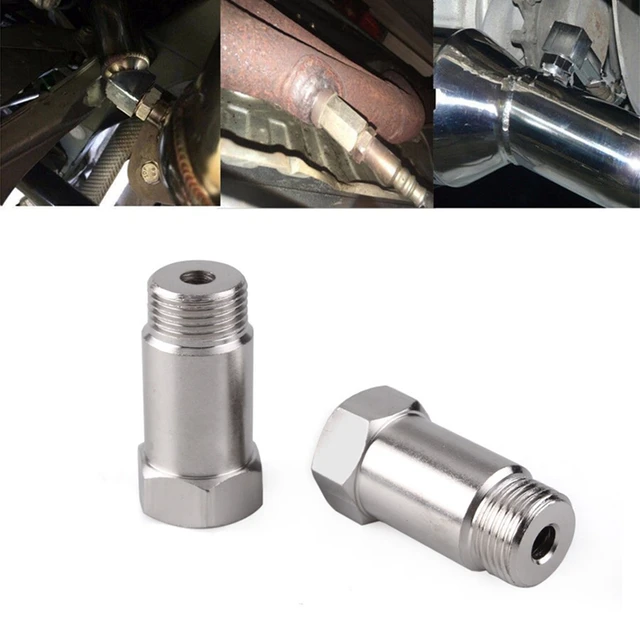 2PCS 45mm O2 Oxygen Sensor Extension Spacer Adapter Fix M18 x 1.5 Bung ...
