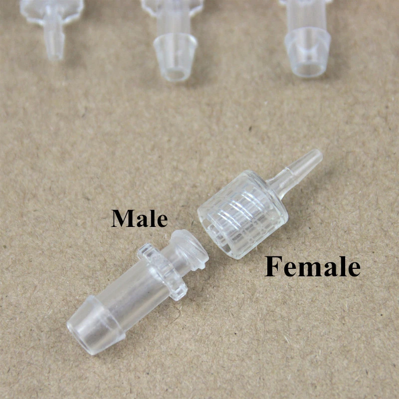 5pcs 1.6mm-6.4mm Plastic Male Luer Joint Plastic Hose Joints Plastic ...