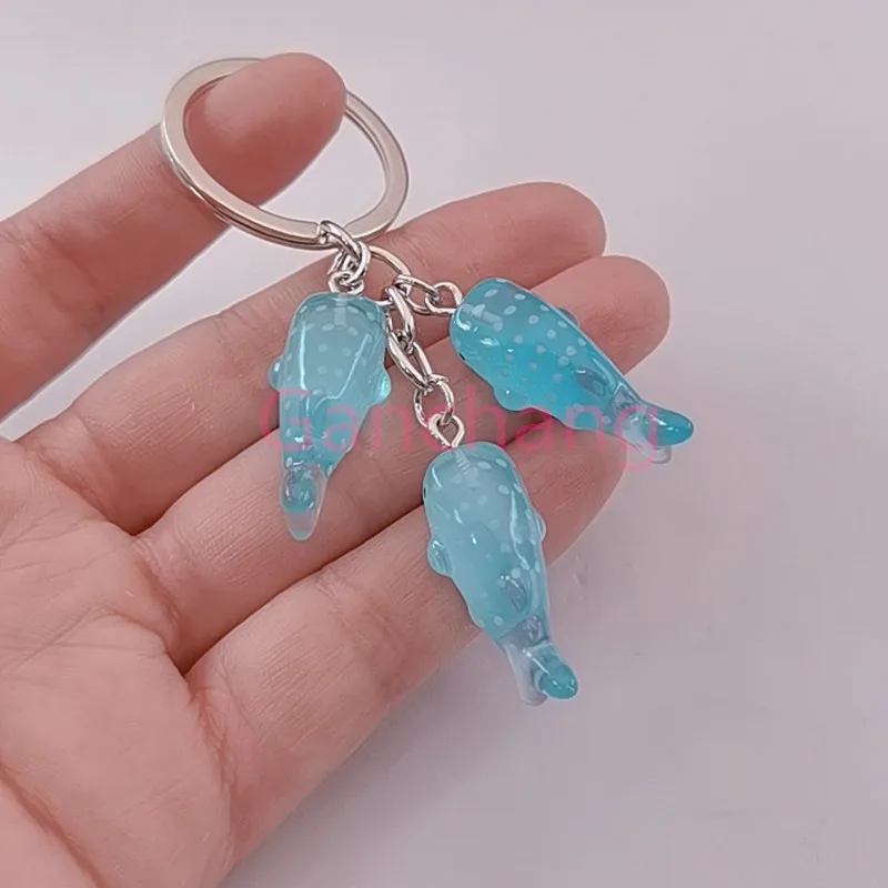 Blue Whale Shark Fish Keychain - Marine Life Animal Keychain - Cute ...