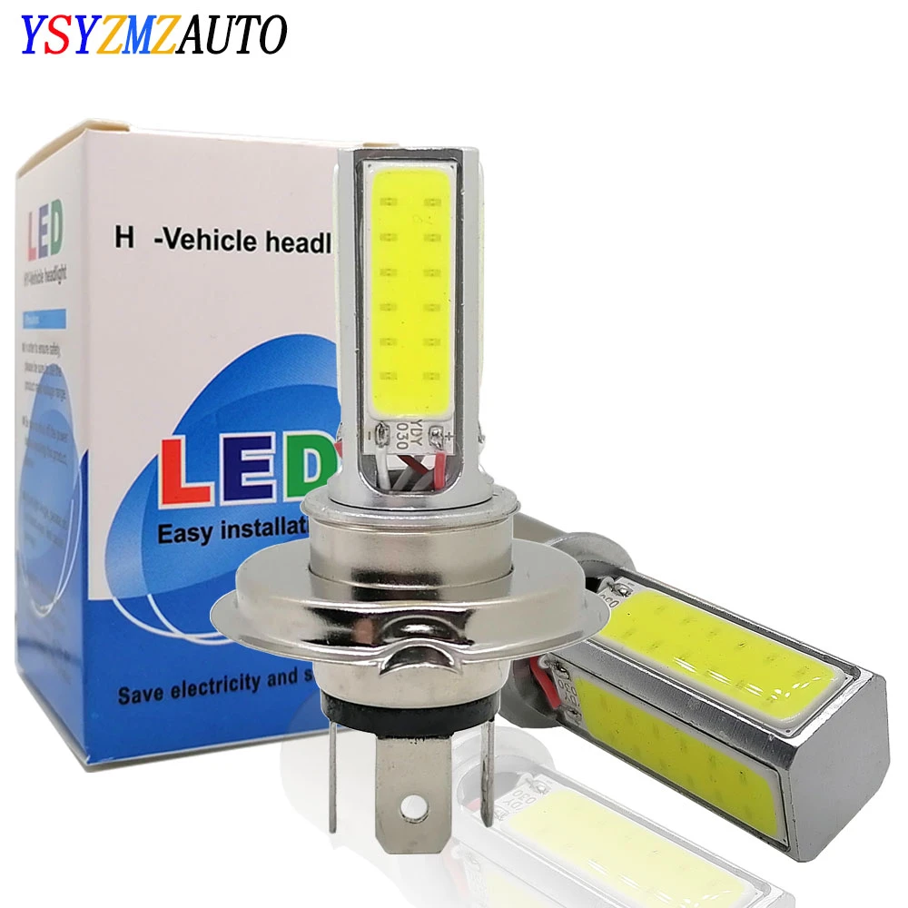 H4 LED Motorcycle Headlight Bulbs H6 BA20D Hi Lo beam Moto LED 4SIDE ...