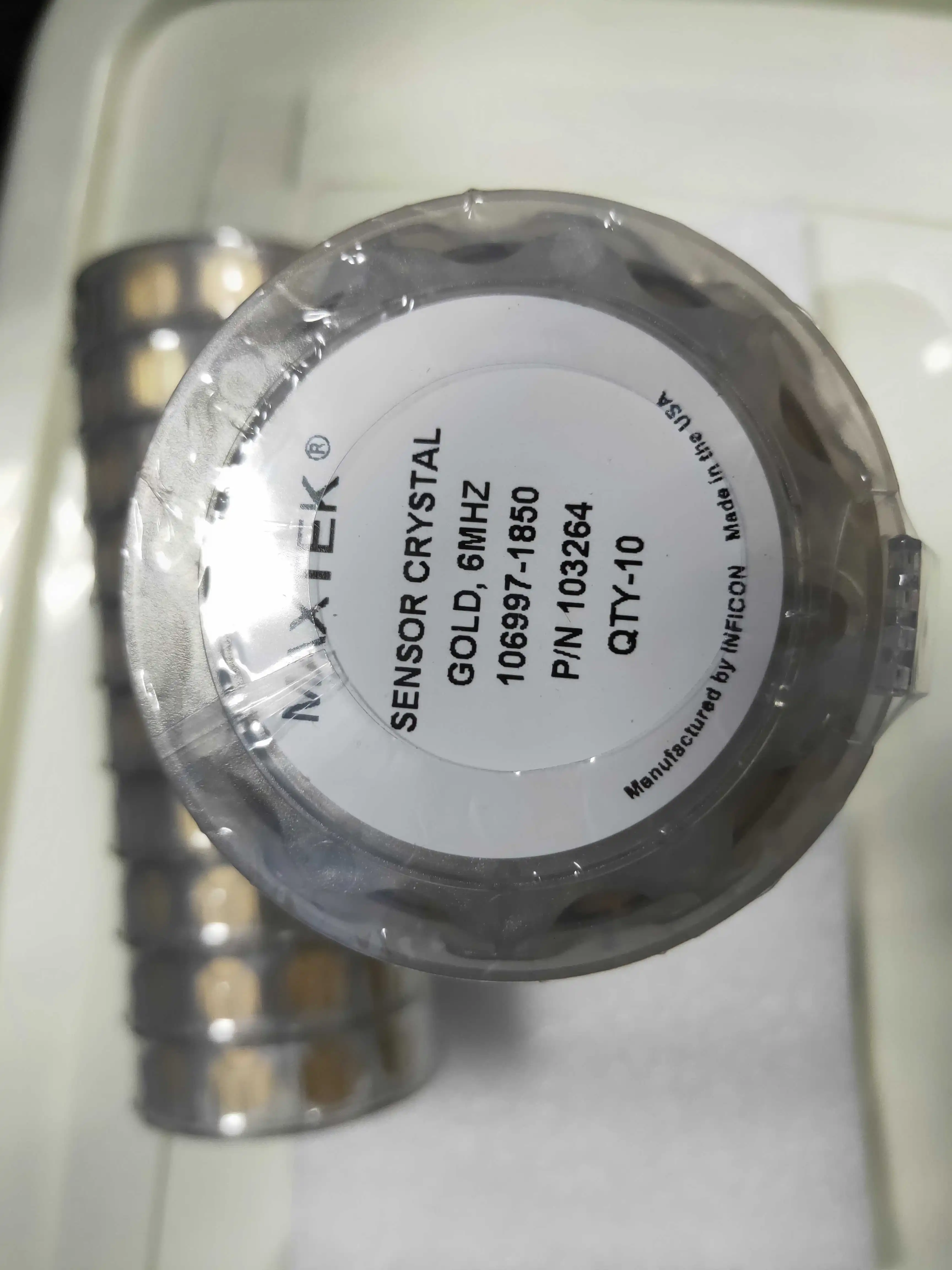 10-pcs-Maxtek-Genuine-Crystal-Control-Chip-Sensor-Crystal-Gold-6mhz-103264-Gold-Crystal ...