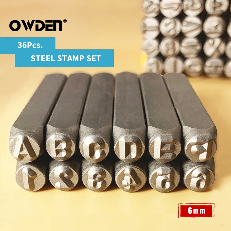 Owden 36pcs Steel Metal Stamp Set Number And Letter Punch Tools 6mm ...