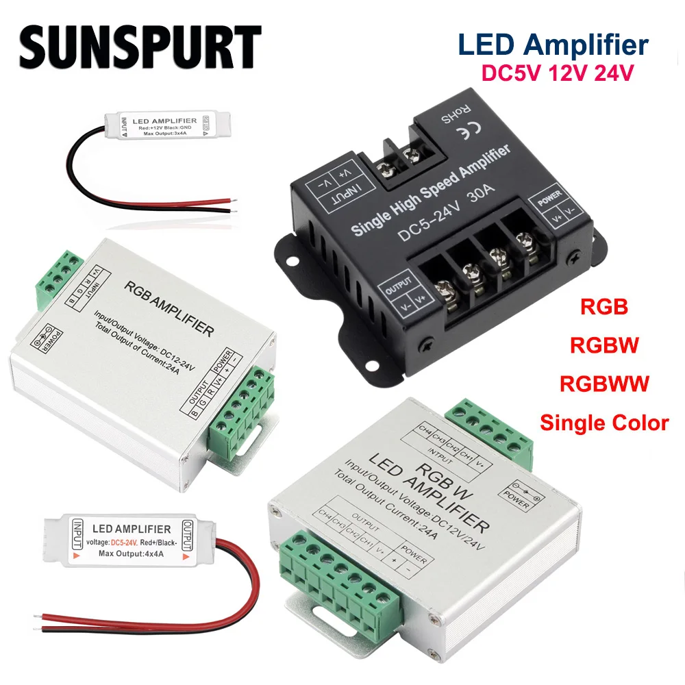 Control-LED-amplifier-RGB-RGBW-4-5-pins-DC-5V-12V-24V-LED-strip ...