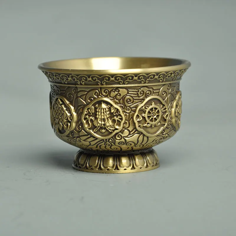 Buddha-s-Pure-Copper-Eight-Auspicious-Water-Supply-Cup-Tibetan-Buddhist ...