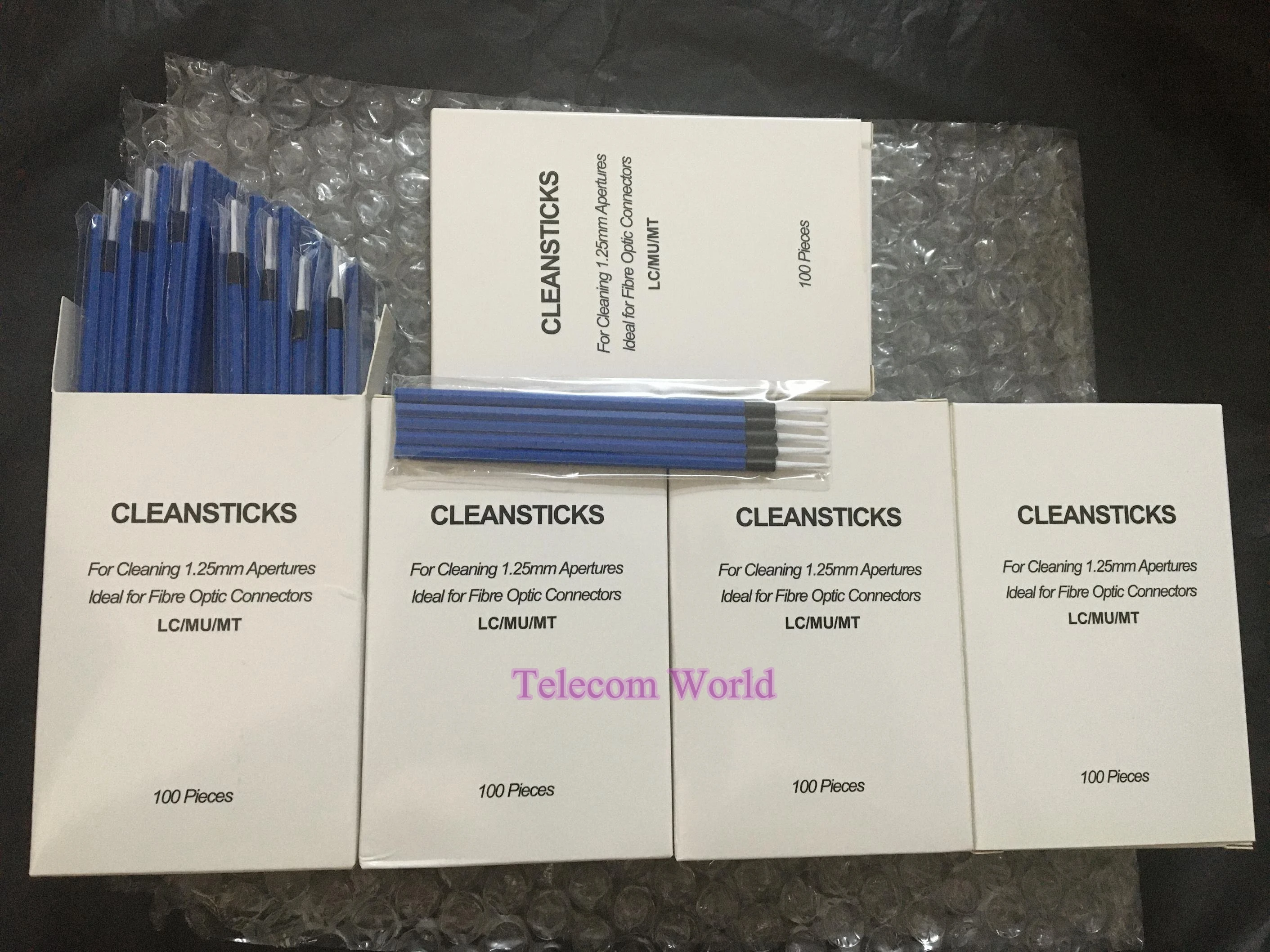 5packs/lot 100pcs/pack 1.25mm Fiber Optic Cleaning Sticks Cleaning Swab ...