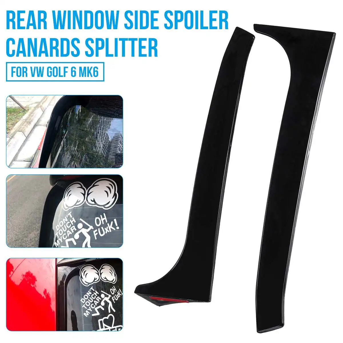 2Pcs-Car-Rear-Window-Side-Spoiler-Wing-Canard-Canards-Splitter-For-VW ...