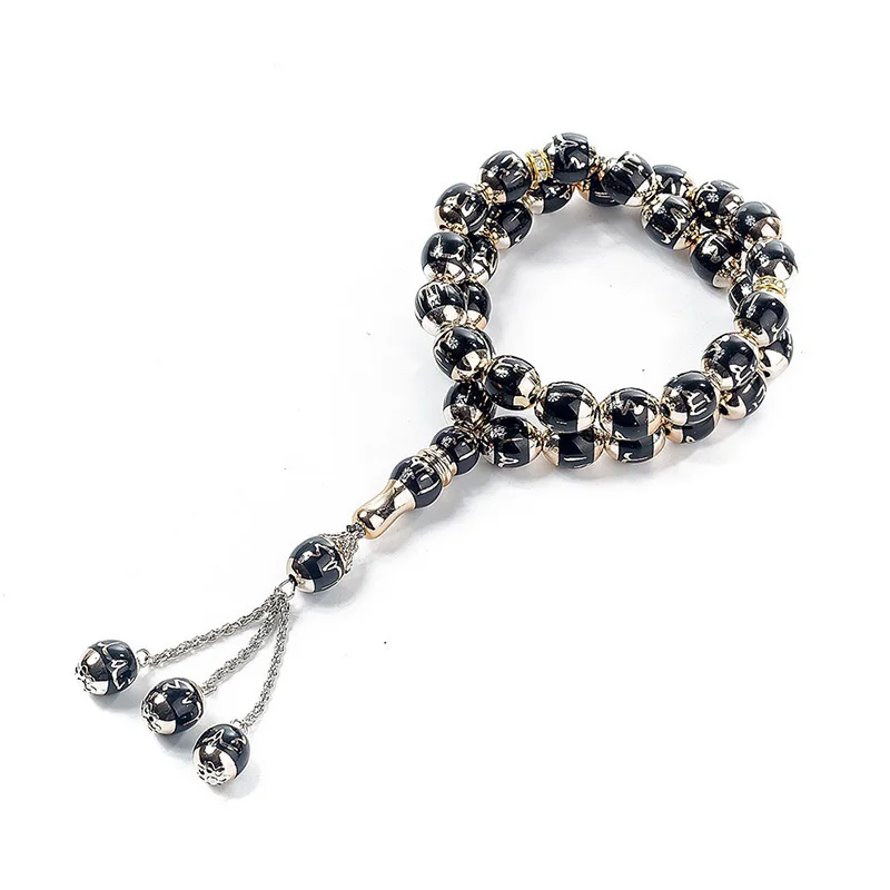 CHAPELET,White--Chapelet musulman de 12mm, perles de prière islamique ...